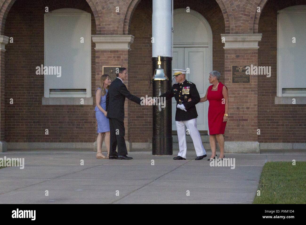 Commandant of the Marine Corps Gen. Robert B. Neller, right center ...