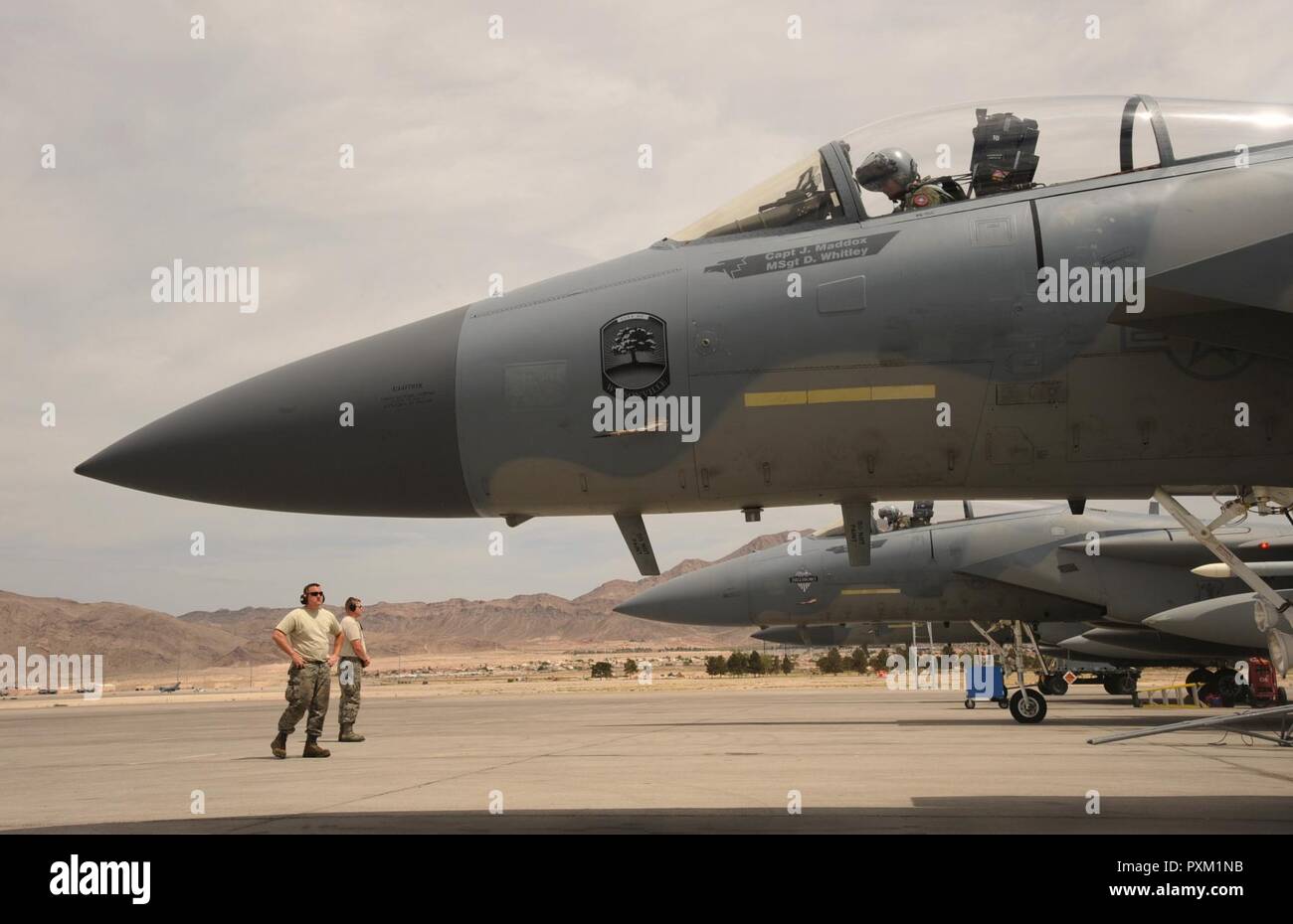 Two Oregon Air National Guard F-15 Eagles assigned to the 142nd Fighter ...
