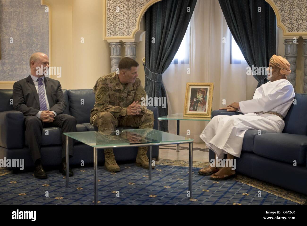Marc J. Sievers, the U.S. Ambassador to Oman, left, and Maj. Gen. Flem ...