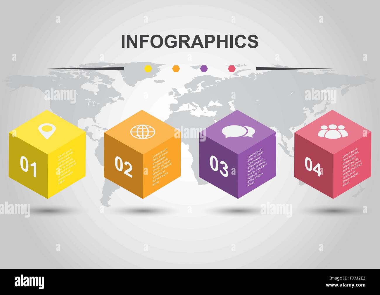 Infographic design template with cubes, stock vector Stock Vector Image ...