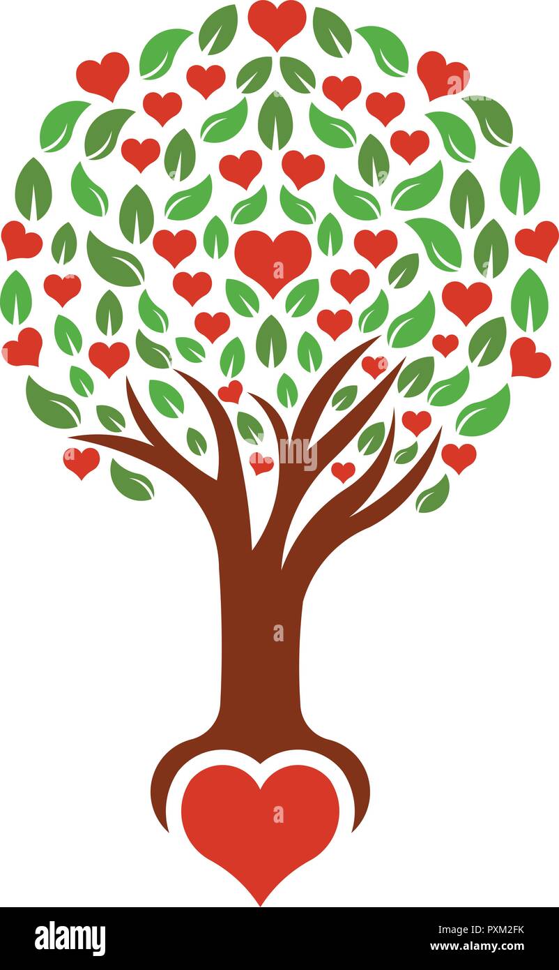 Tree hearts icon vector Stock Vector Images - Alamy