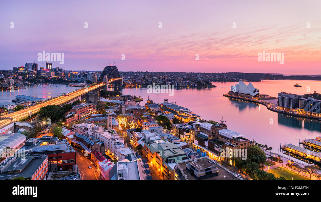 Sydney Australia. Sydney Harbour, the Harbour Bridge, The Rocks and ...
