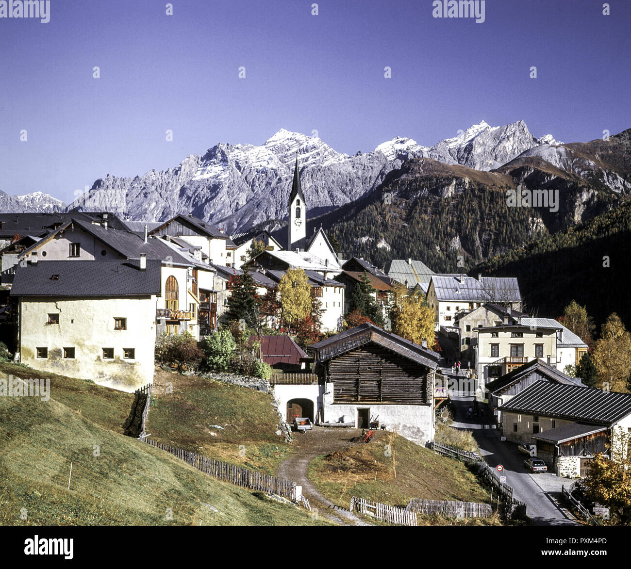 Guarda, Engadin, Kanton Graubuenden, Schweiz Stock Photo - Alamy