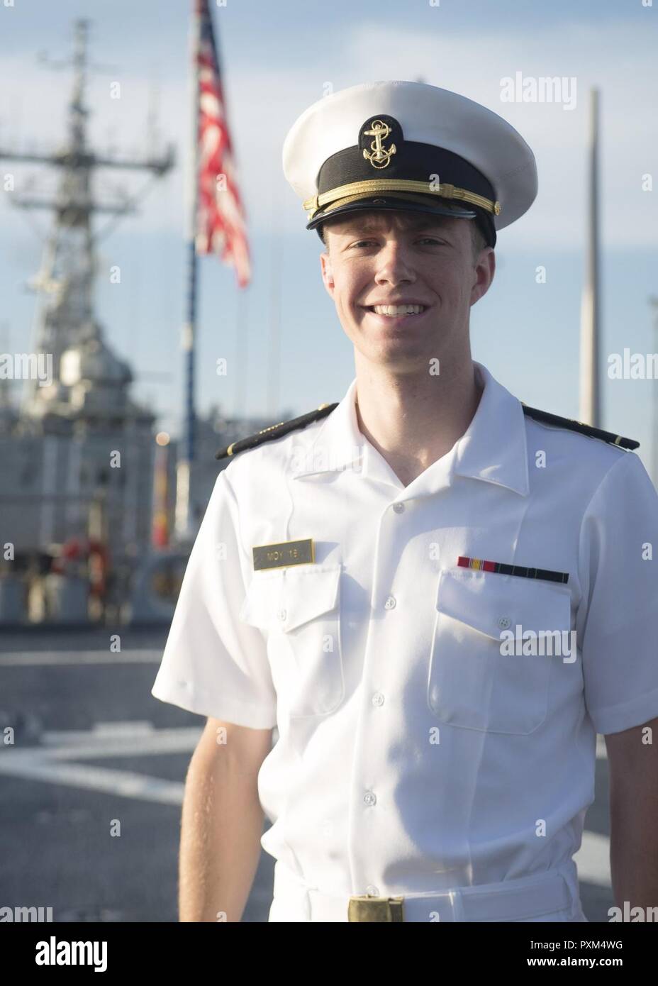 NAVAL STATION ROTA, Spain (June 9, 2017) Midshipman 1st Class Kevin Moy ...