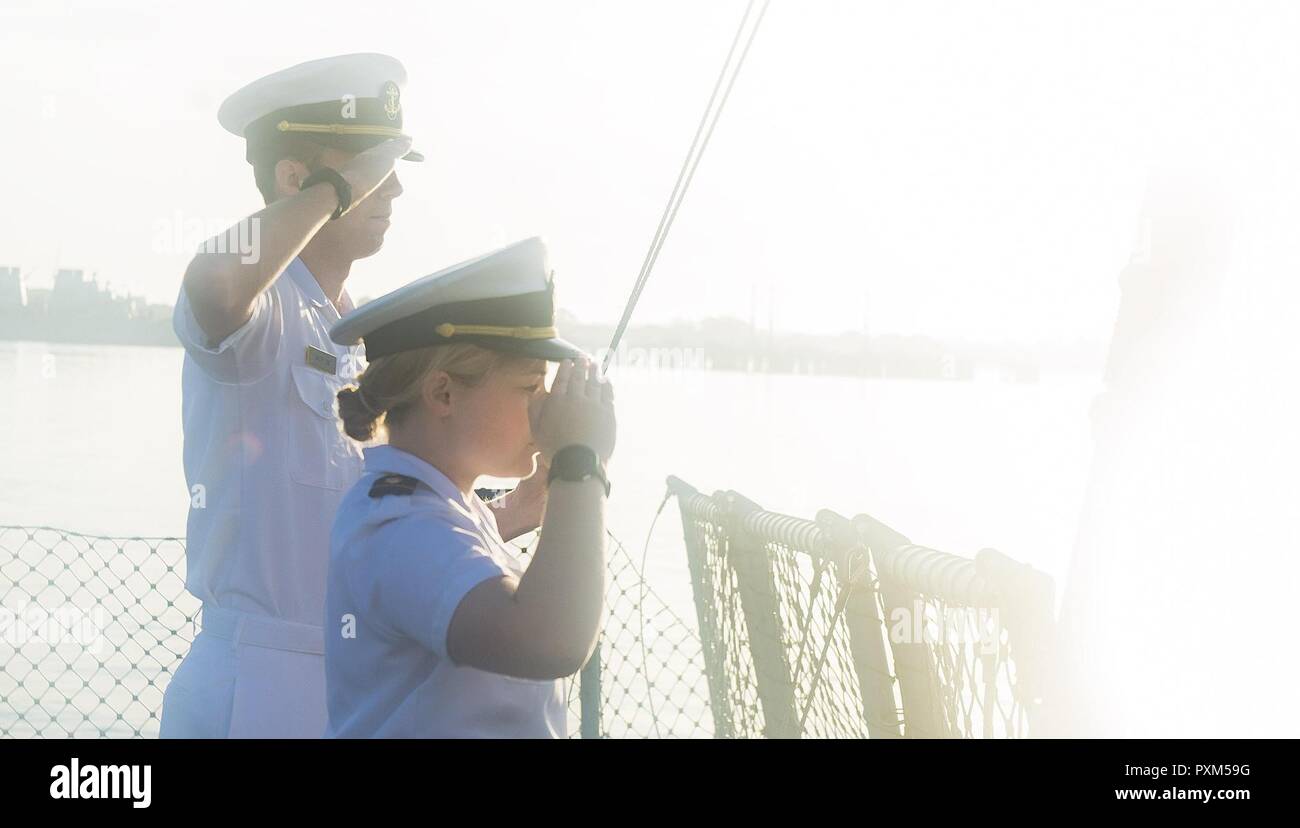 NAVAL STATION ROTA, Spain (June 9, 2017) Midshipman 1st Class Kevin Moy ...