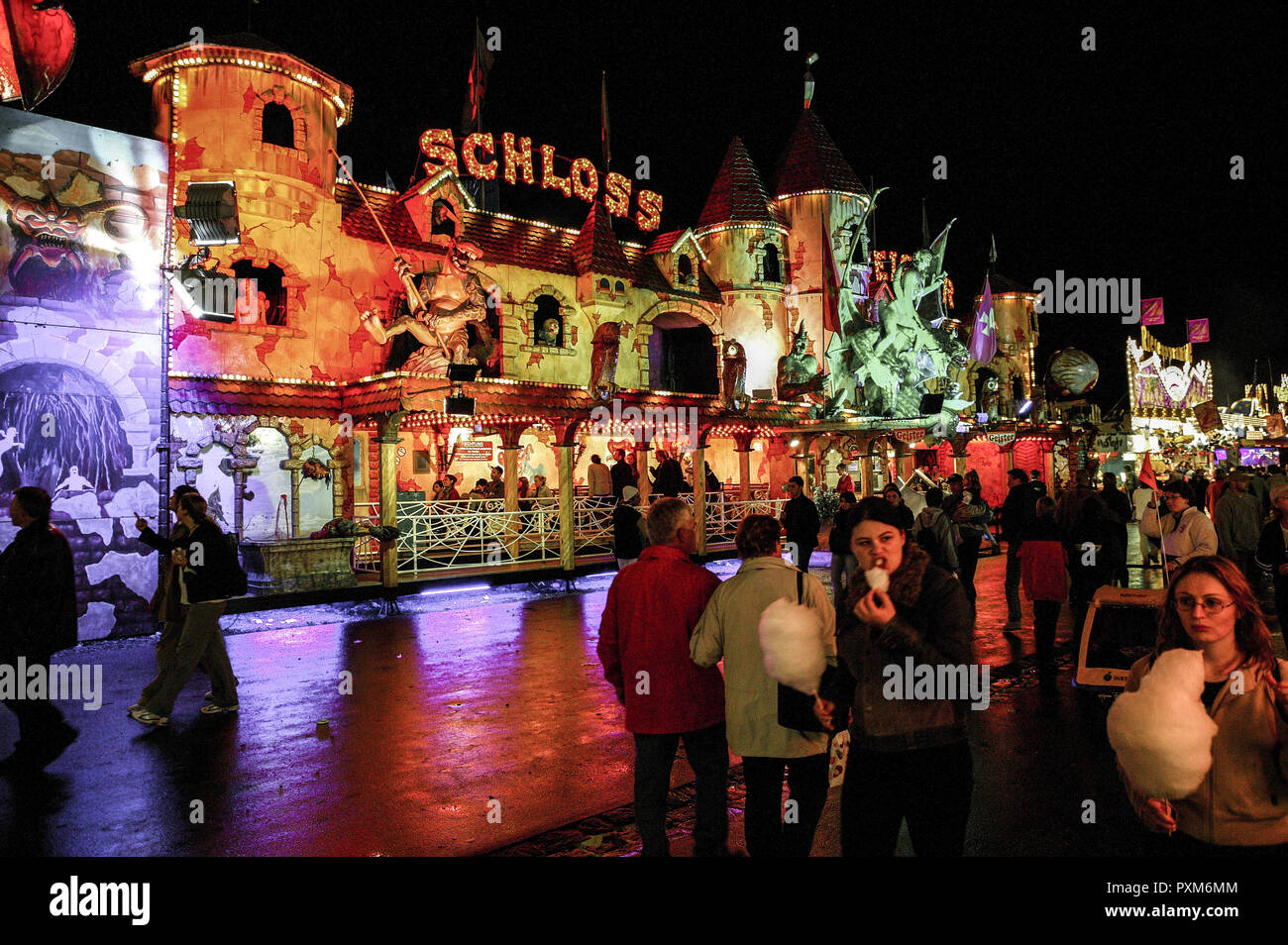 Oktoberfest in Munich at night Stock Photo - Alamy