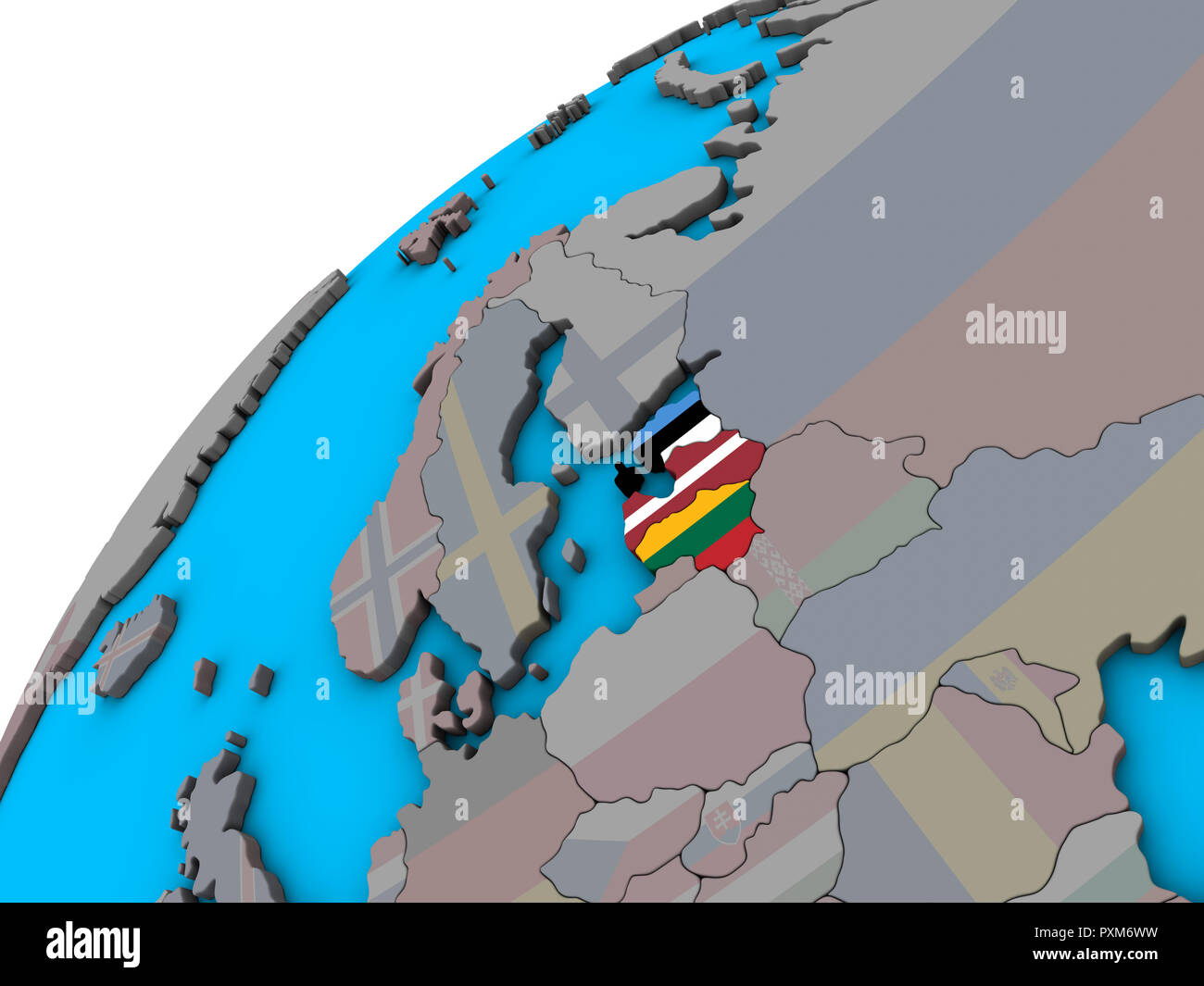Baltic states flags on 3d hi-res stock photography and images - Alamy