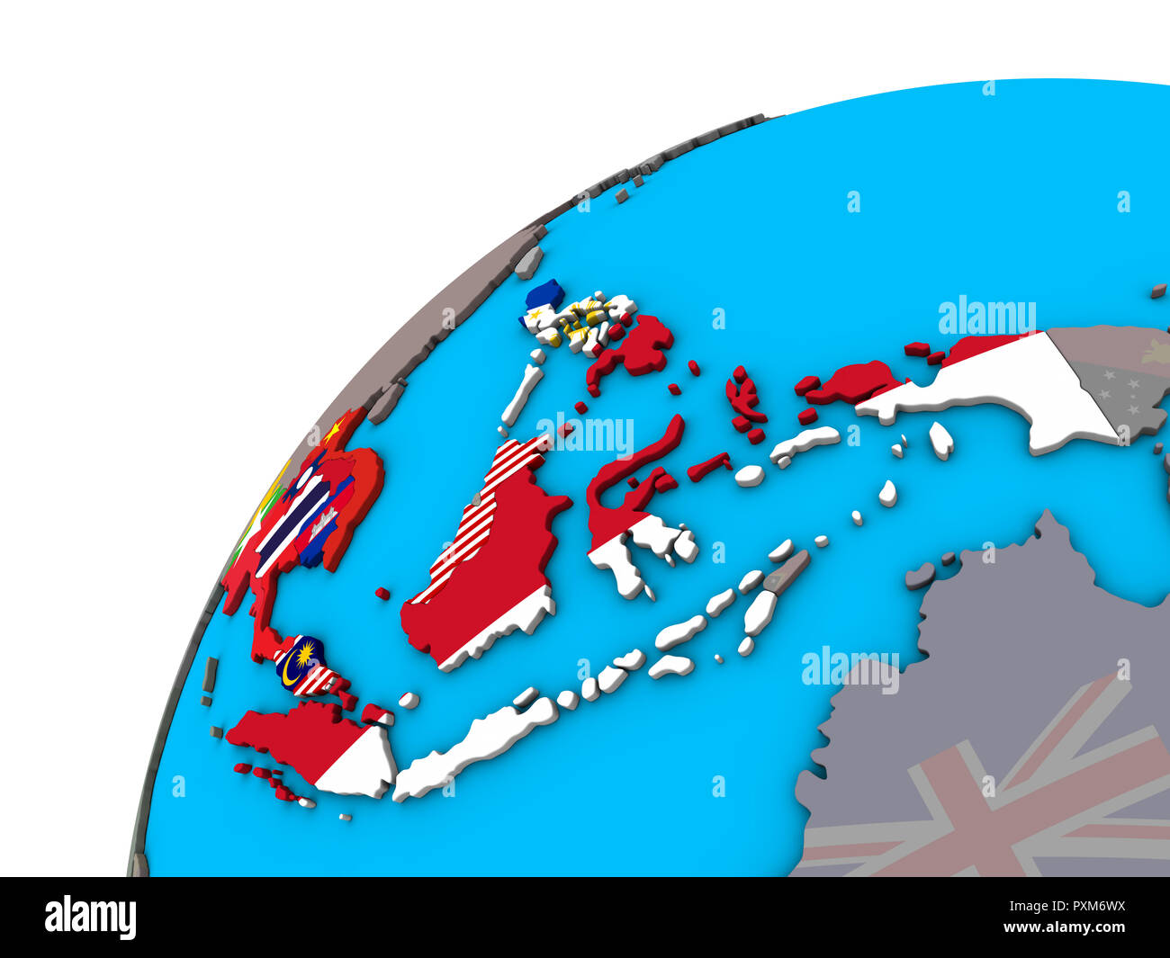 Asian member countries flags hi-res stock photography and images - Alamy