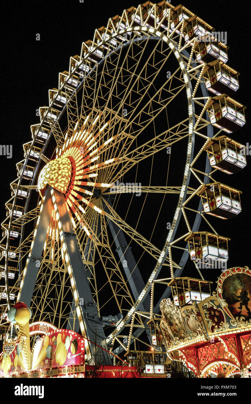 Oktoberfest in Munich at night Stock Photo - Alamy