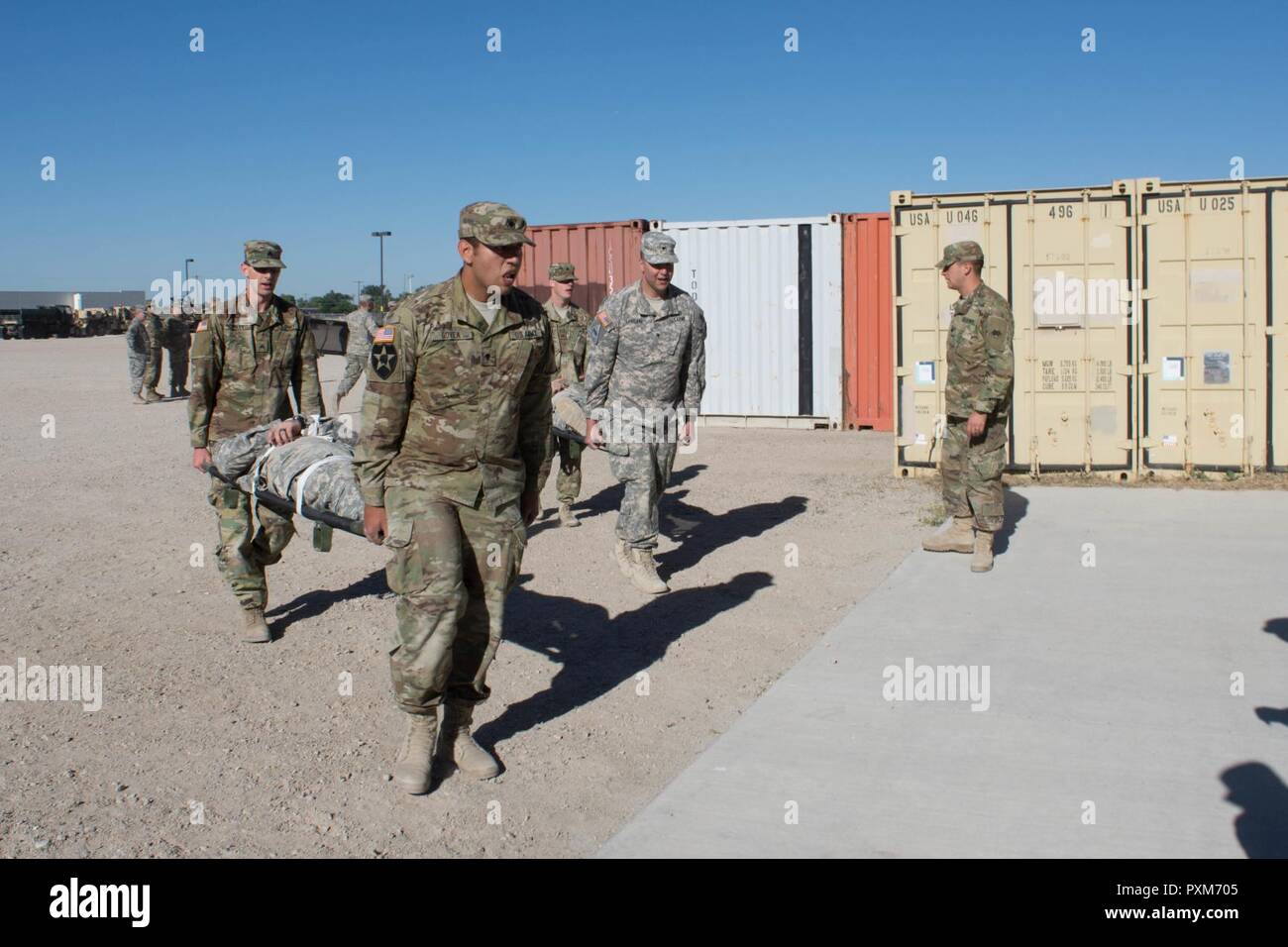U.S. Army Reservists with the 96th Sustainment Brigade transport a ...