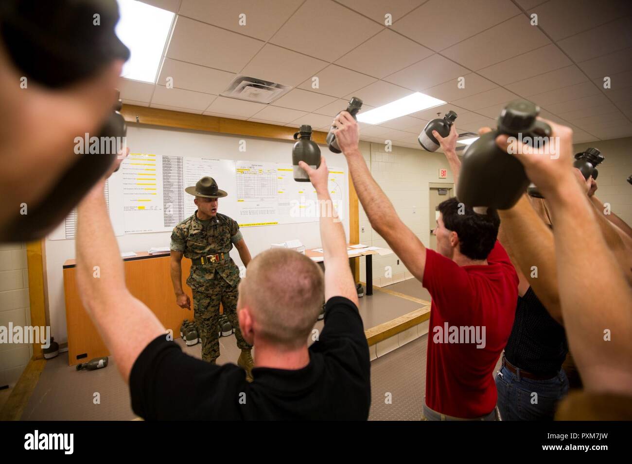 U.S. Marine Corps Sgt. Javier De Jesus, a drill instructor with Recruit ...