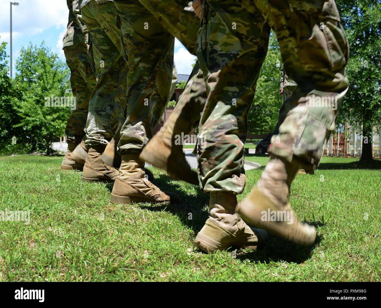 U.S. Army Soldiers from the Fort Eustis Color Guard practice marching ...