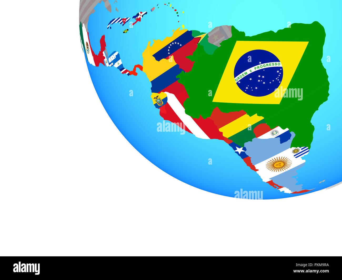 Map latin america flags countries hi-res stock photography and images ...