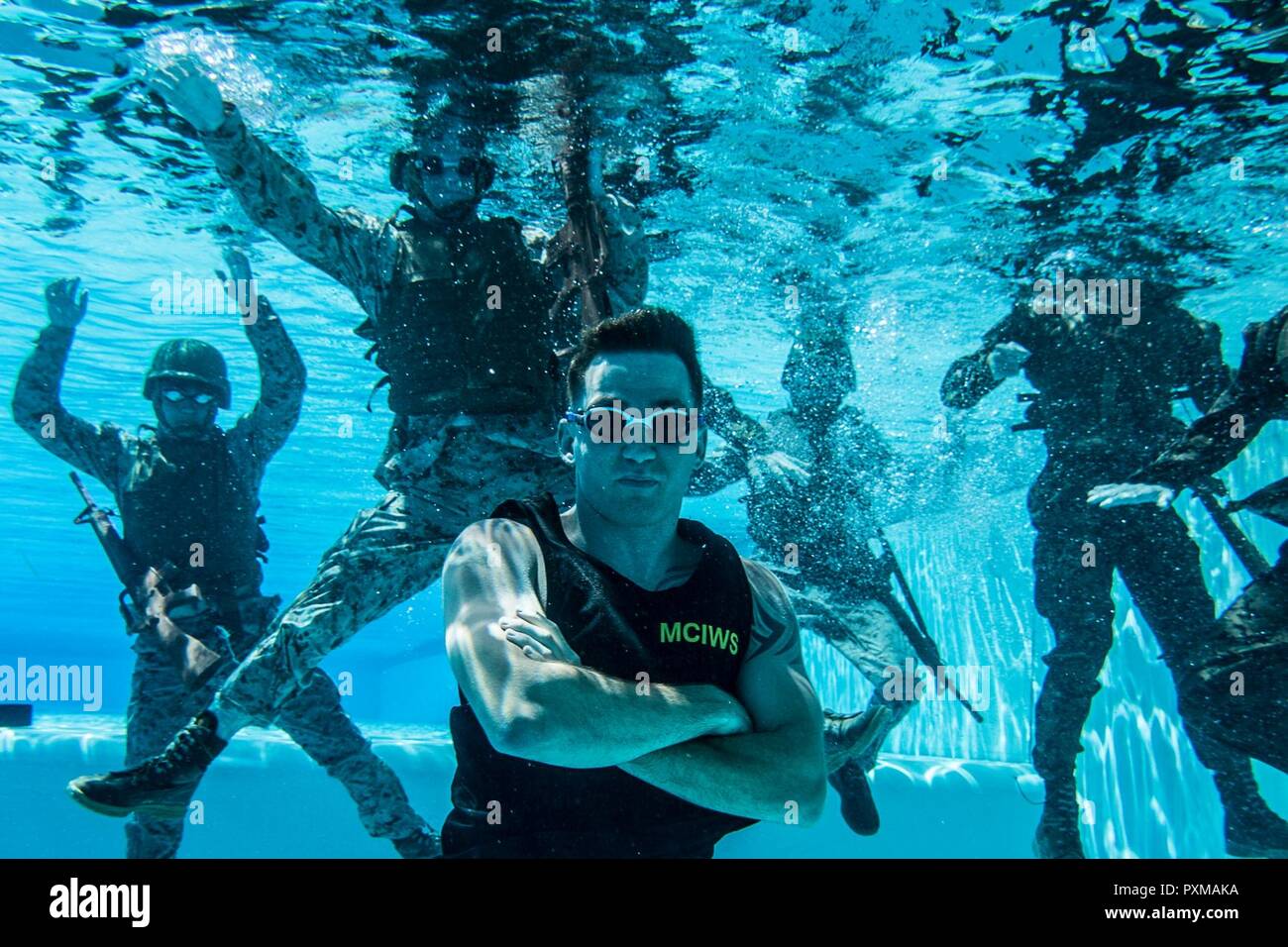 U.S. Marine Cpl. Daniel Ramech, a Marine Corps Instructor of Water ...