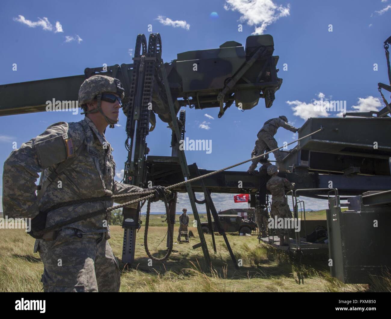 A U.S. Soldier with the 200th Engineer Company, South Dakota Army ...