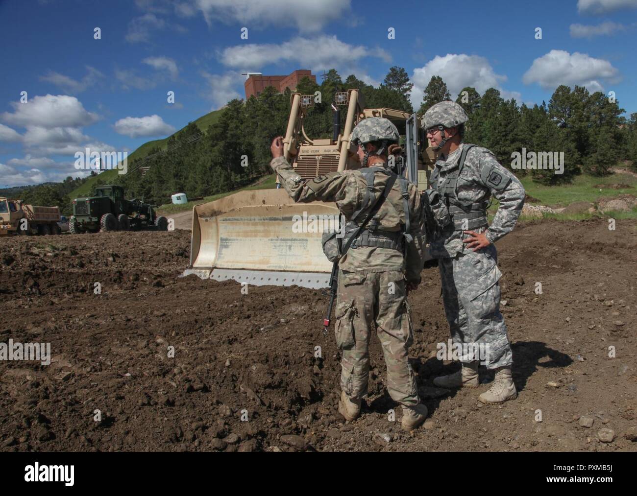 U.S. Army Sgt. Kymberlee Hassebroek of the 842nd Engineer Company, South Dakota Army National ...