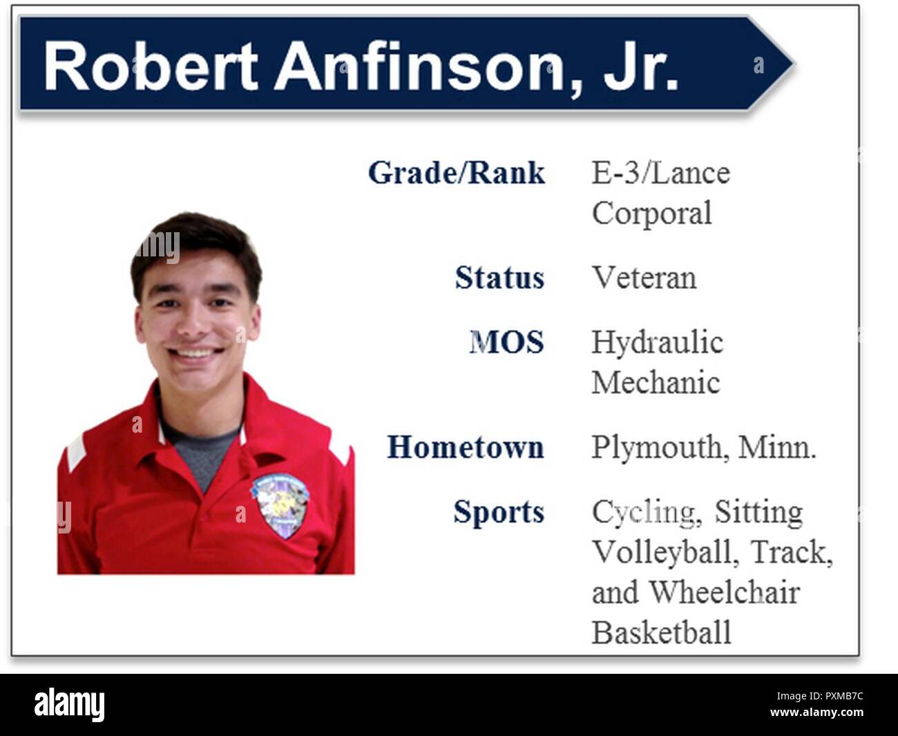 U.S. Marine Corps veteran Robert Anfinson Jr., a native of Plymouth ...