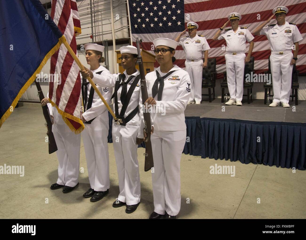 NORFOLK (June 8, 2017) The color guard presents the colors during Lt ...