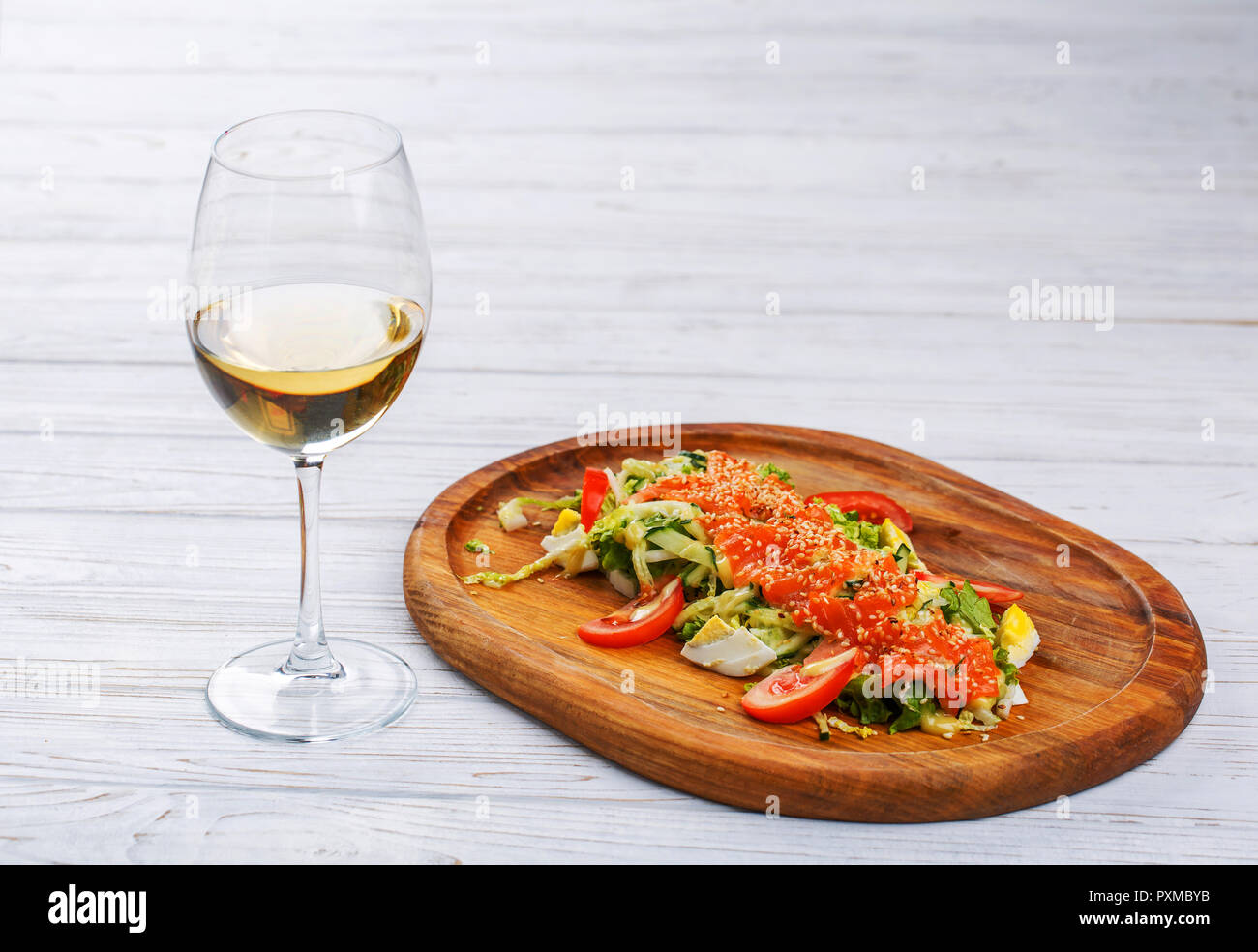 Summer dishes from: red fish, eggs, cucumbers, tomatoes, salad and ...