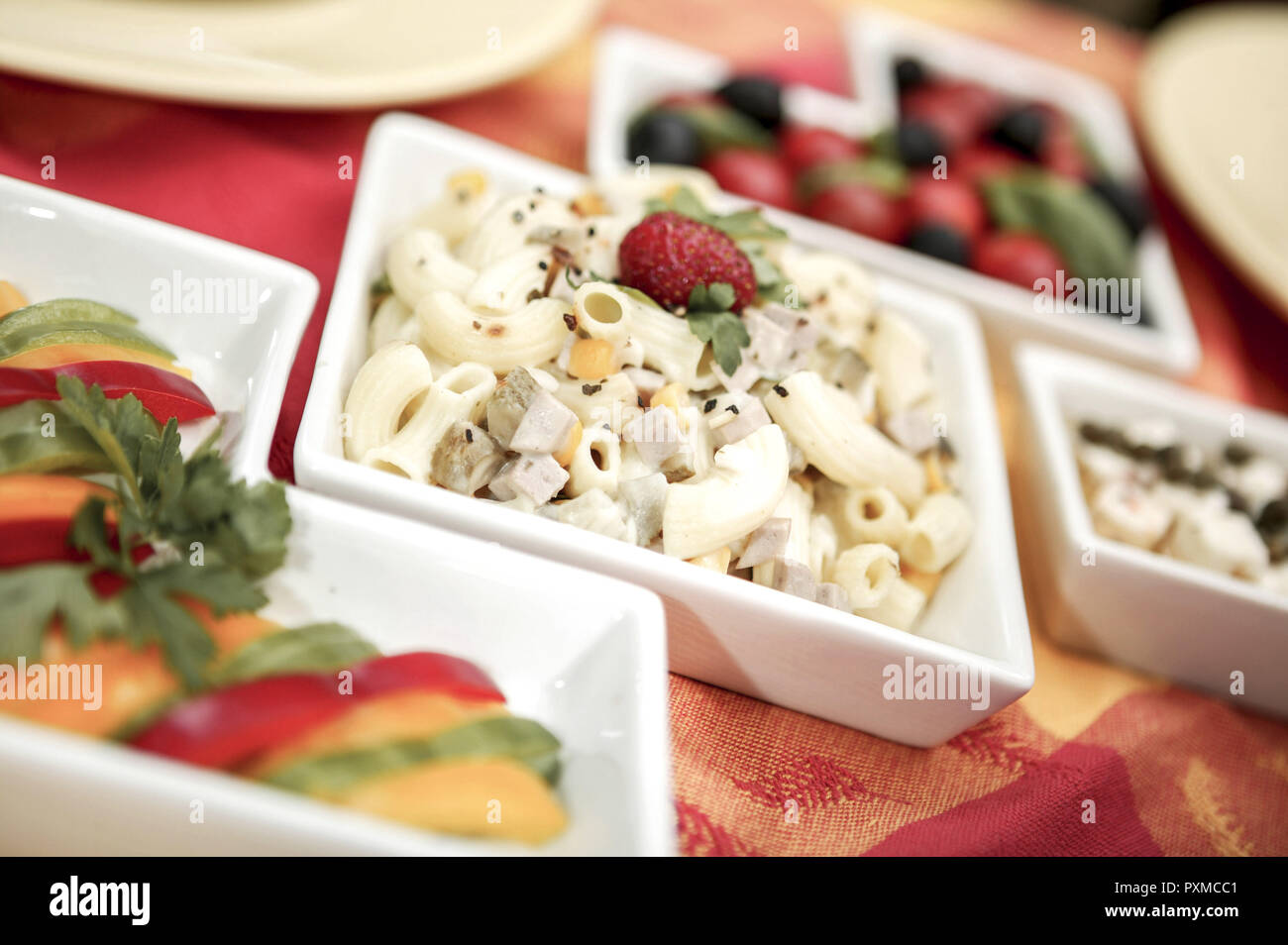 partytable with mixed starters Stock Photo - Alamy