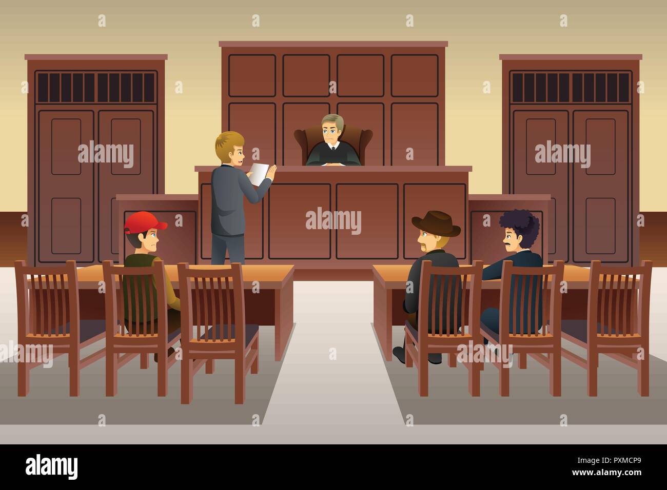 Justice court scene judge drawing hi-res stock photography and images ...
