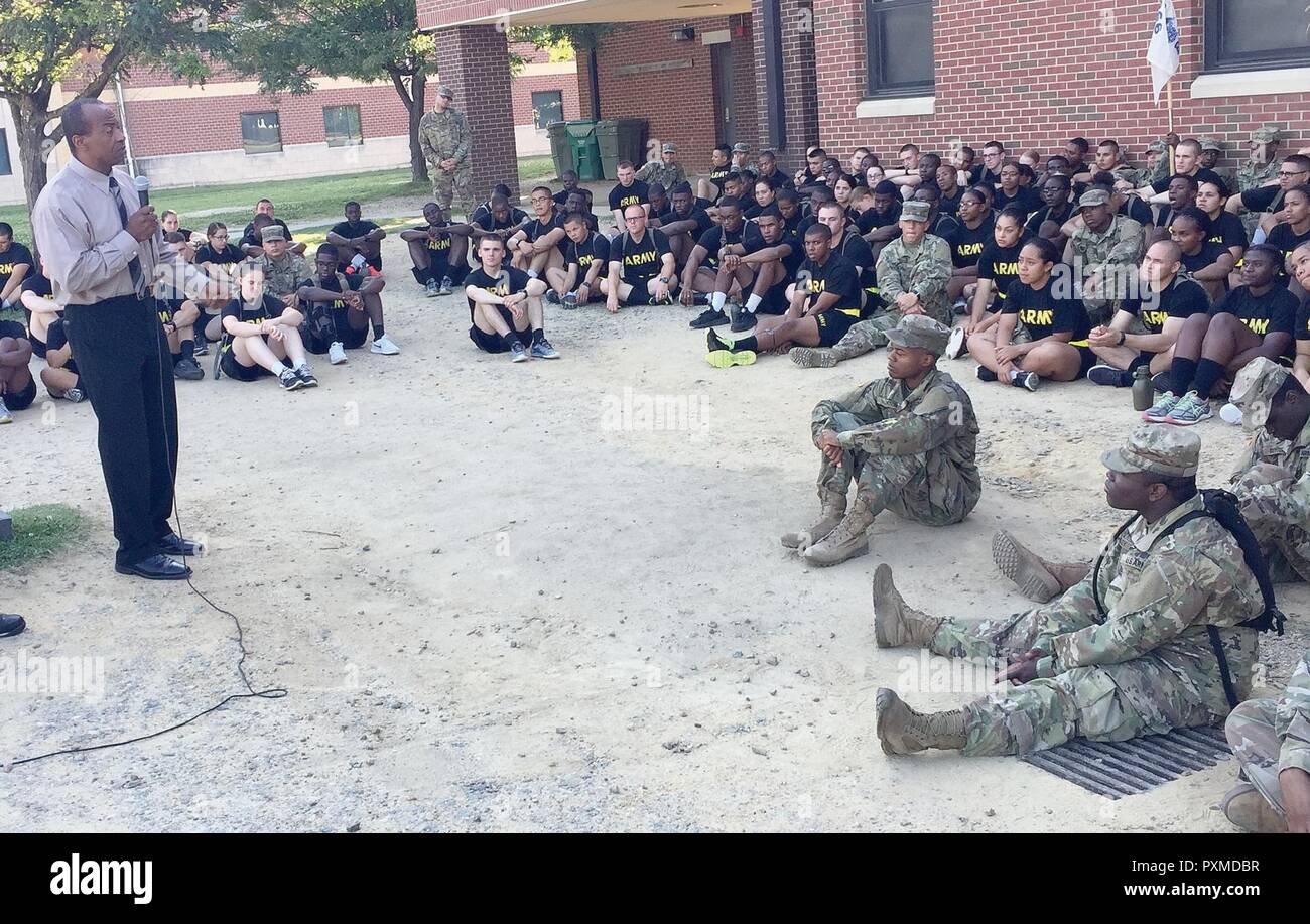 Retired Command Sgt. Maj. Terry Parham, a former CASCOM CSM, speaks to ...