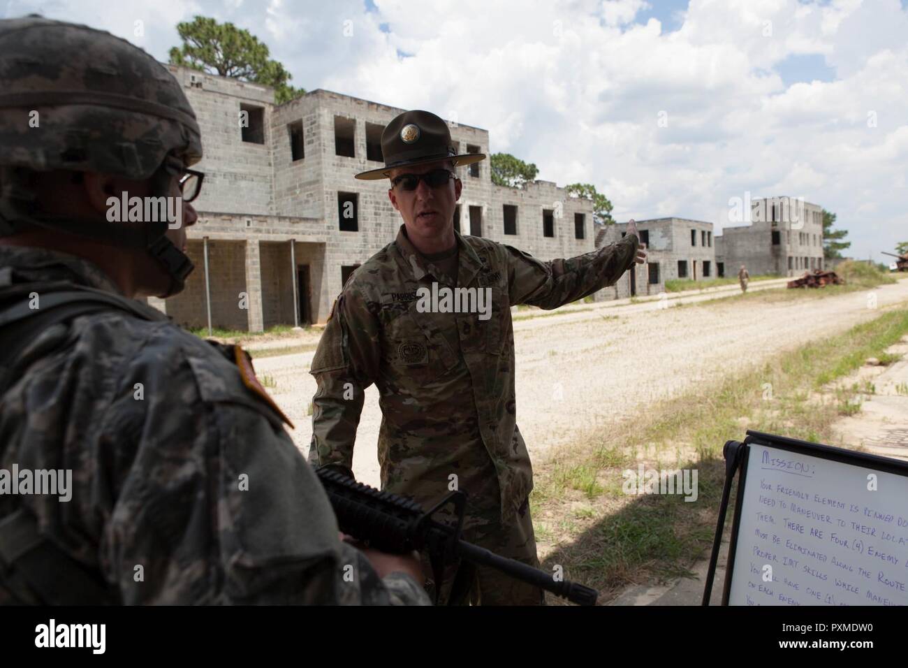 Sgt. 1st Class Andrew Parrish, a drill sergeant with the 1st Battalion ...