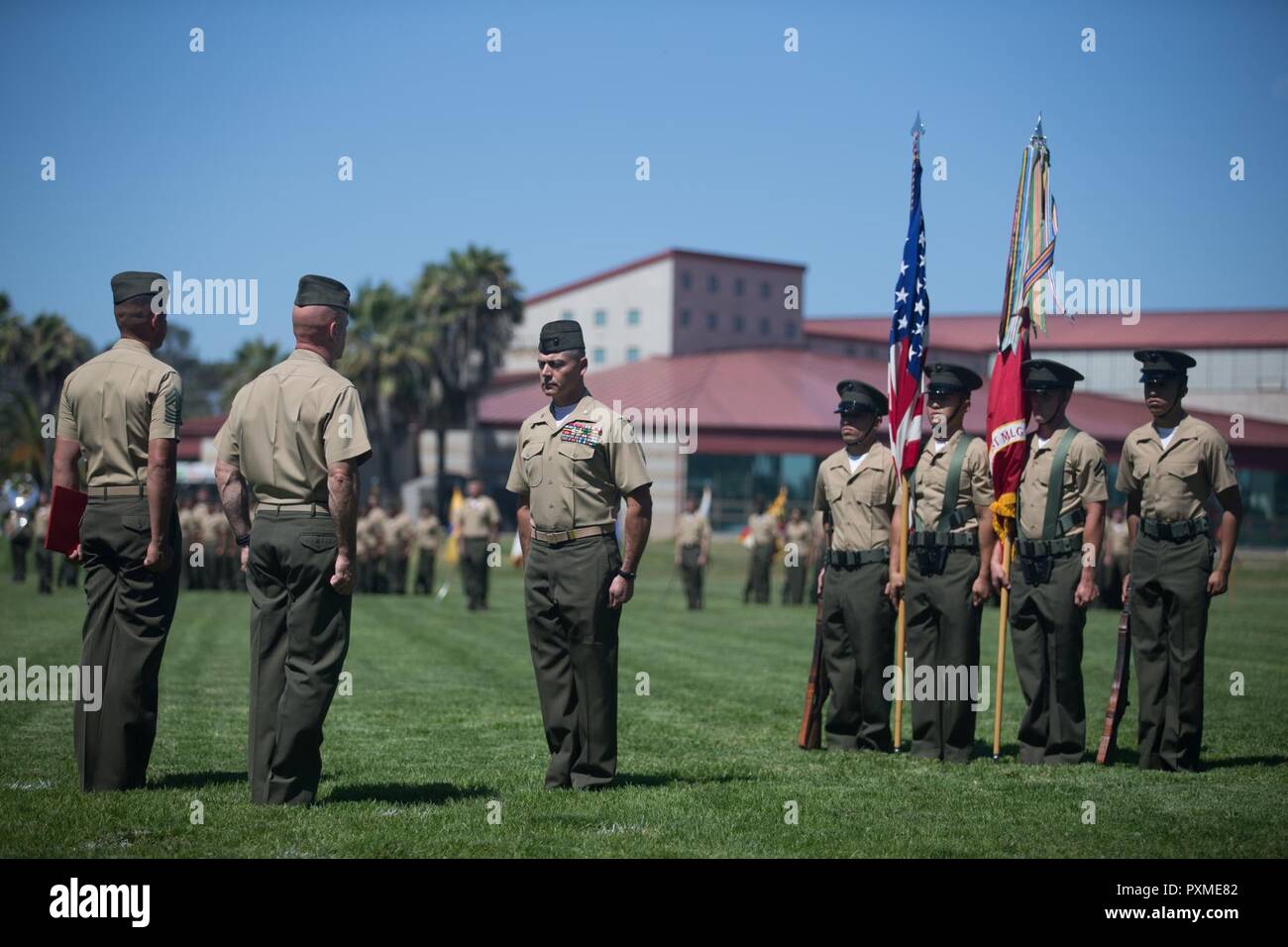 U.S. Marine Col. Phillip N. Frietze prepares to receive his award ...