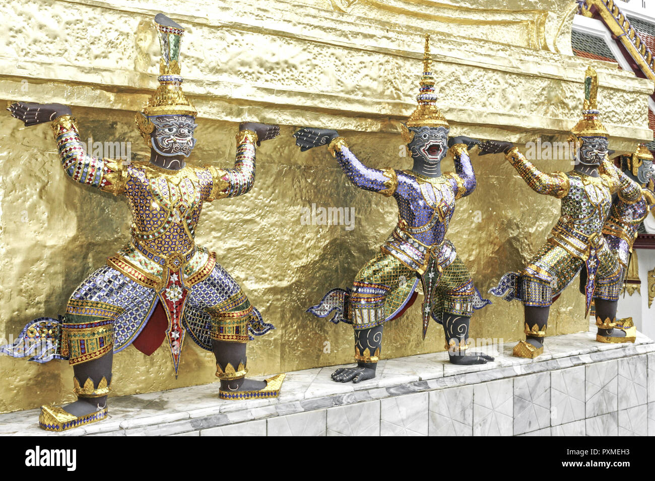 Thailand Siam Bangkok Wat Phra Kaeo Grand Palace Figur Statue Skulptur ...