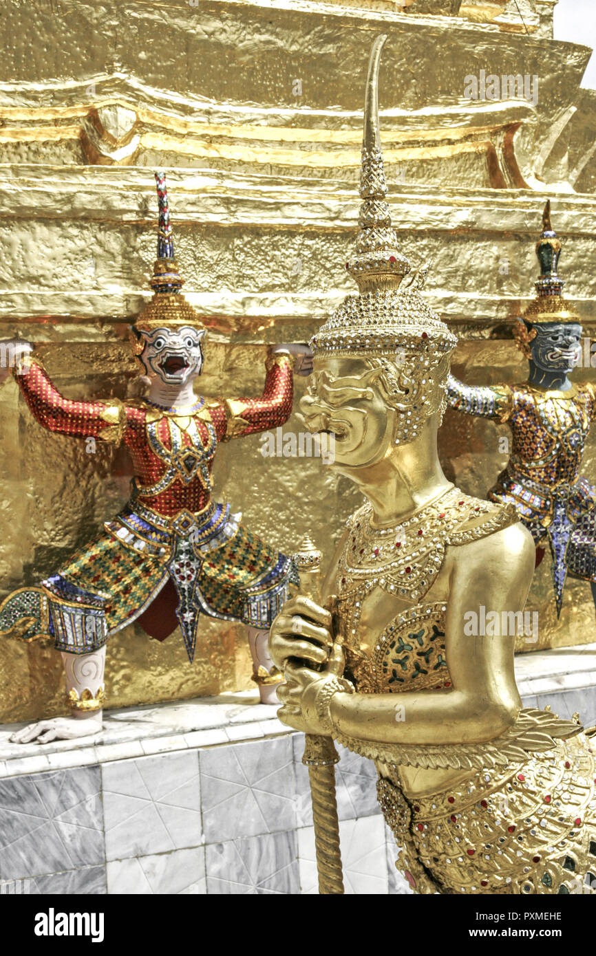Thailand Siam Bangkok Wat Phra Kaeo Grand Palace Figur Statue Skulptur ...
