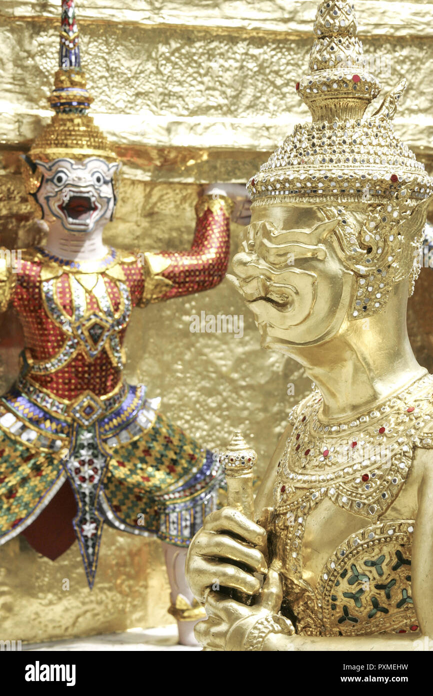 Thailand Siam Bangkok Wat Phra Kaeo Grand Palace Figur Statue Skulptur ...