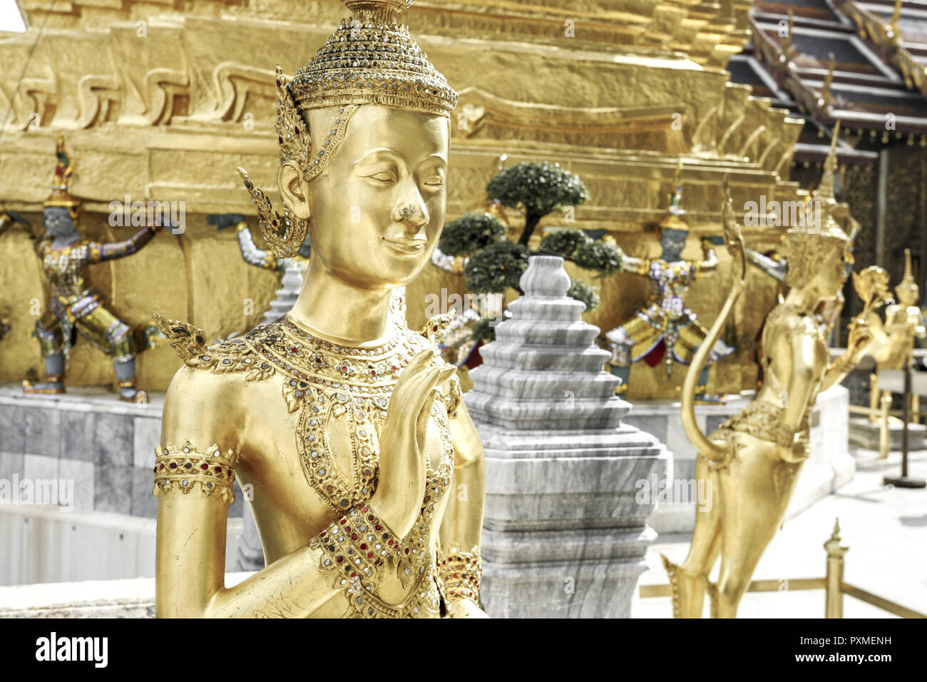 Thailand Siam Bangkok Wat Phra Kaeo Grand Palace Figur Statue Skulptur ...