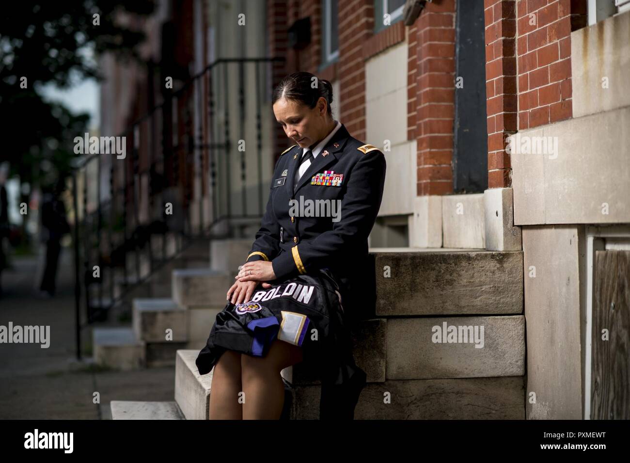 Chief Warrant Officer 2 Jennifer Pace holds her brother's Baltimore ...