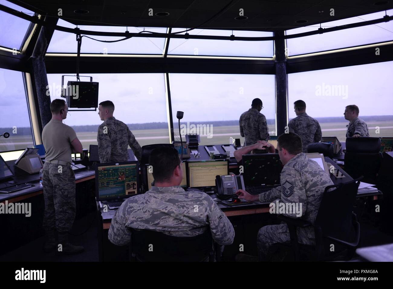 Airmen in the Terminal Radar Control Facility regroup after ...