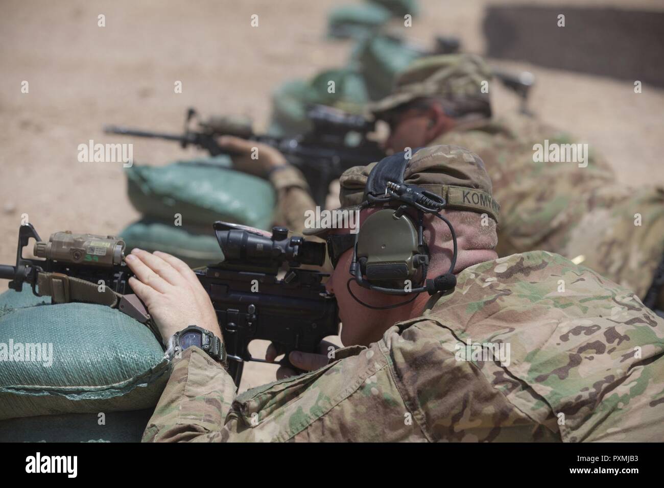 U.S. Army Sgt. Kurt Komyati, deployed in support of Combined Joint Task ...
