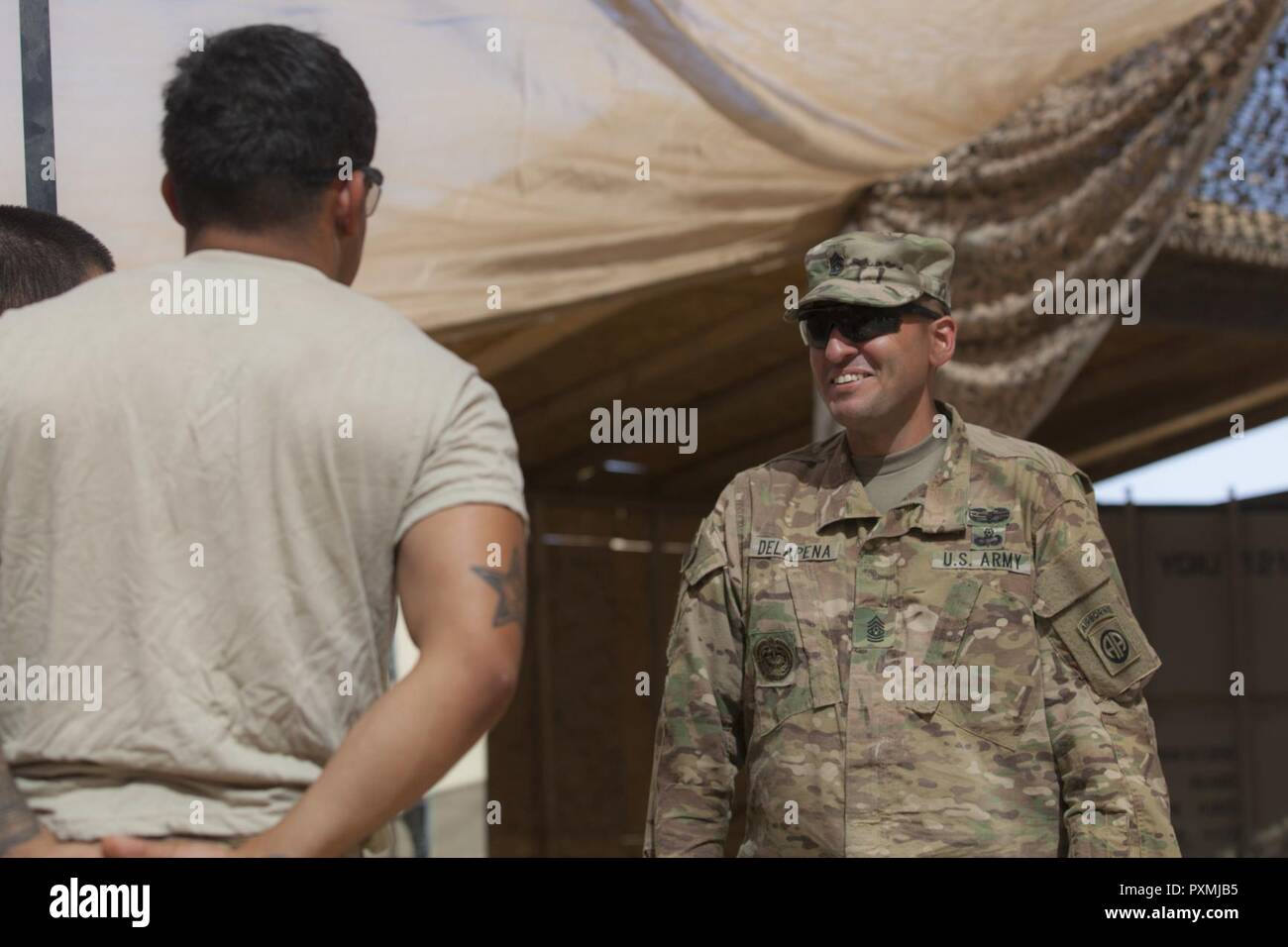U.S. Army Command Sgt. Maj. Randolph Delapena, deployed in support of ...