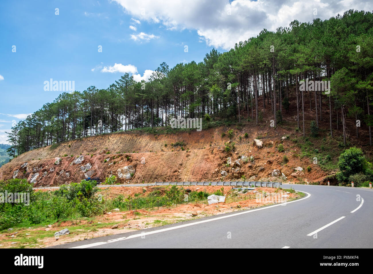 Beautiful landscape of the street in Dalat, Vietnam. Da lat is one of ...