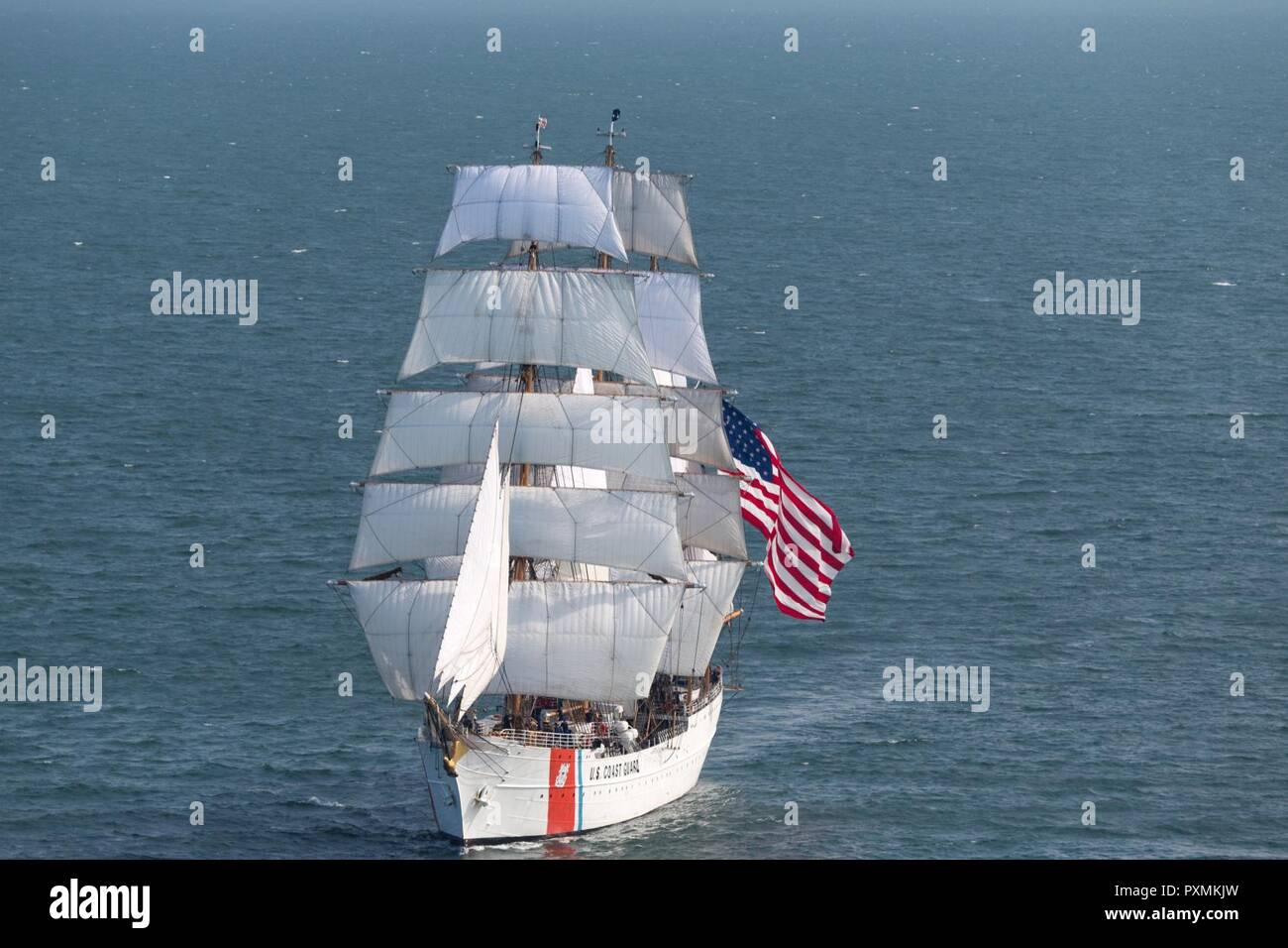 The Coast Guard Cutter Eagle sails from Norfolk, Virginia, to Boston ...