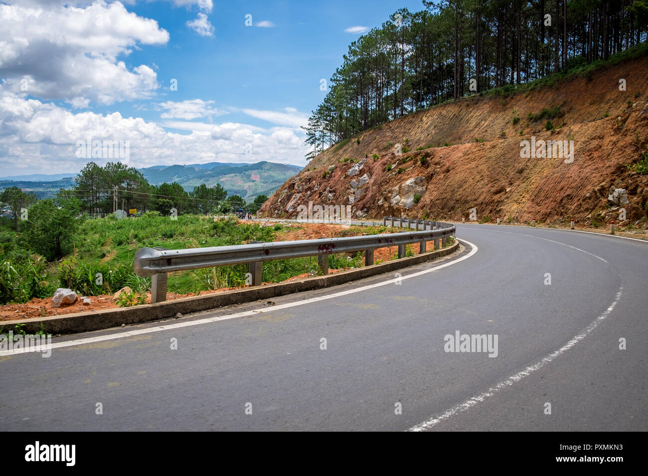 Beautiful landscape of the street in Dalat, Vietnam. Da lat is one of ...
