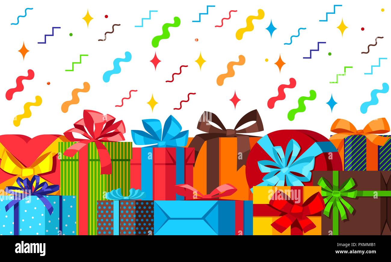 Celebration banner with gift boxes Stock Vector Image & Art - Alamy