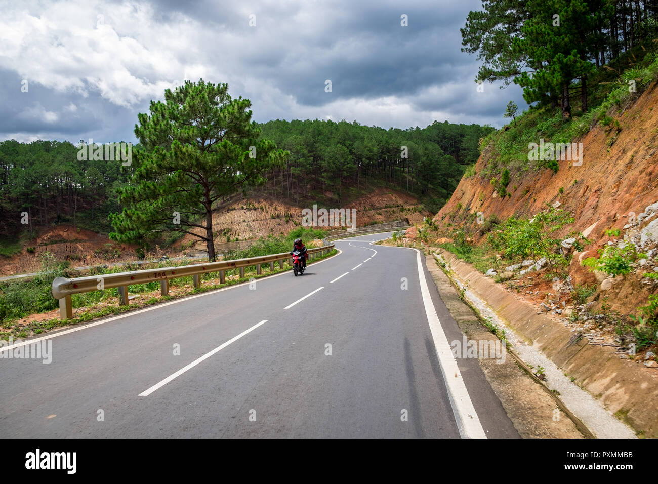 Beautiful landscape of the street in Dalat, Vietnam. Da lat is one of ...