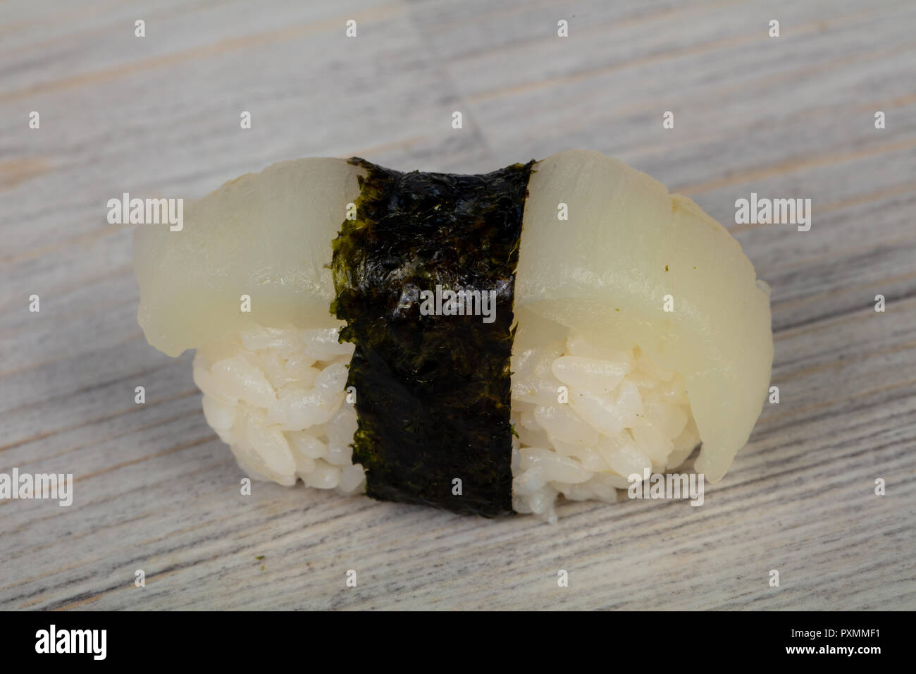 Japanese cold Sushi with squid Stock Photo - Alamy