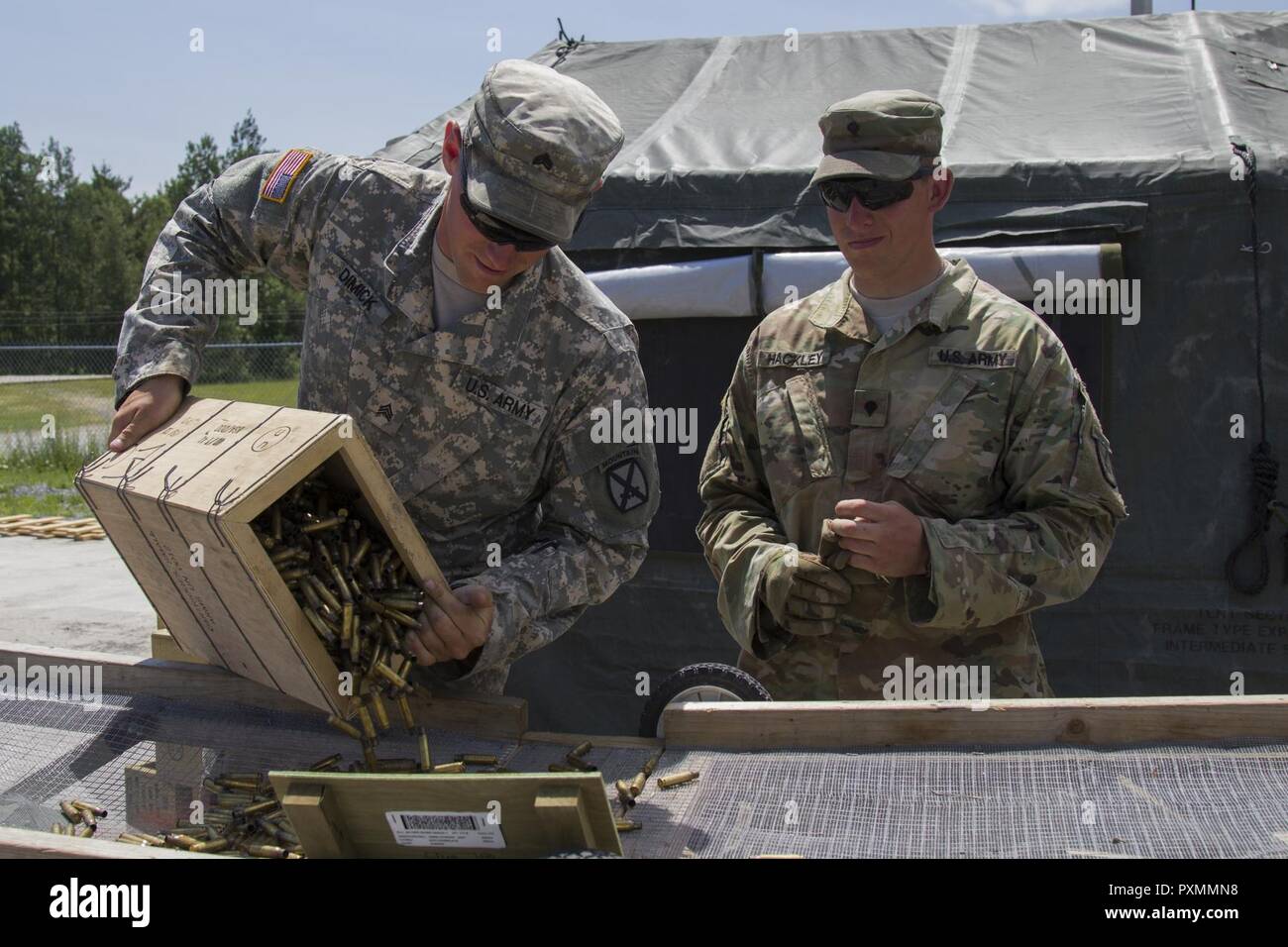 U.S. Army Sgt. Adam Dimick and Spc. John Hackley, Delta Company, 186th ...