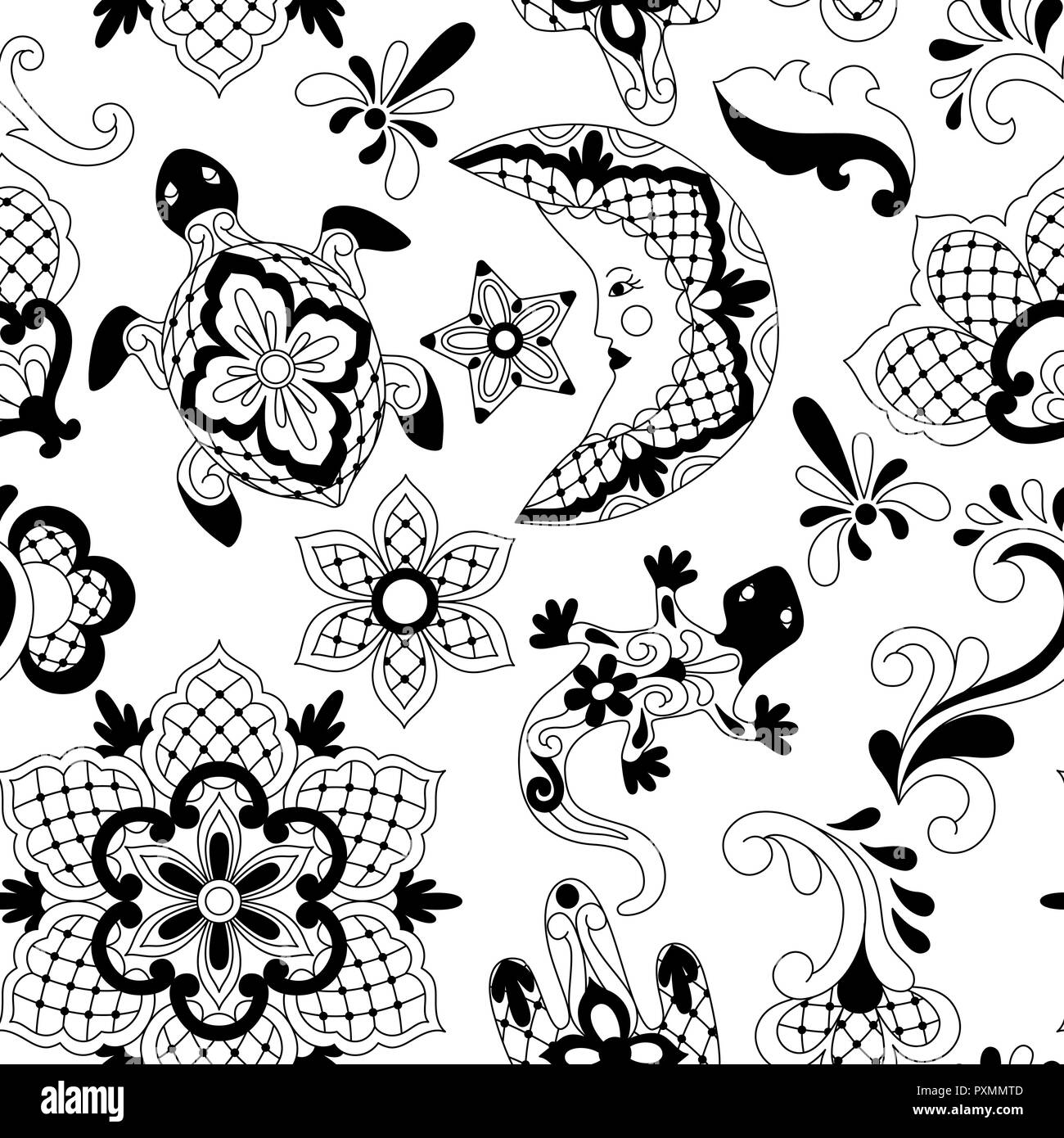 Mexican floral fabric Stock Vector Images - Alamy