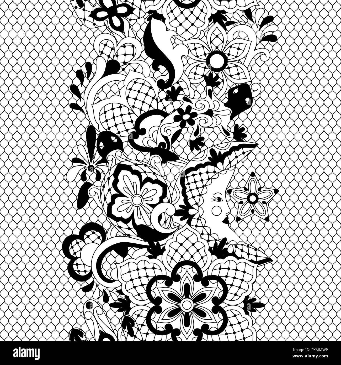 Mexican ethnic flower Black and White Stock Photos & Images - Alamy