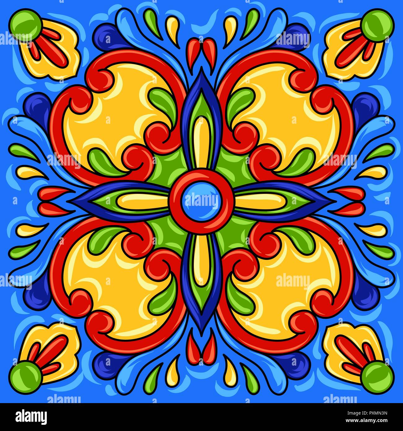 Mexican talavera ceramic tile pattern Stock Vector Image & Art - Alamy