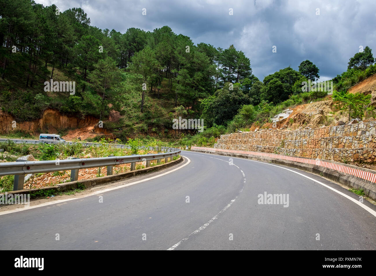 Beautiful landscape of the street in Dalat, Vietnam. Da lat is one of ...