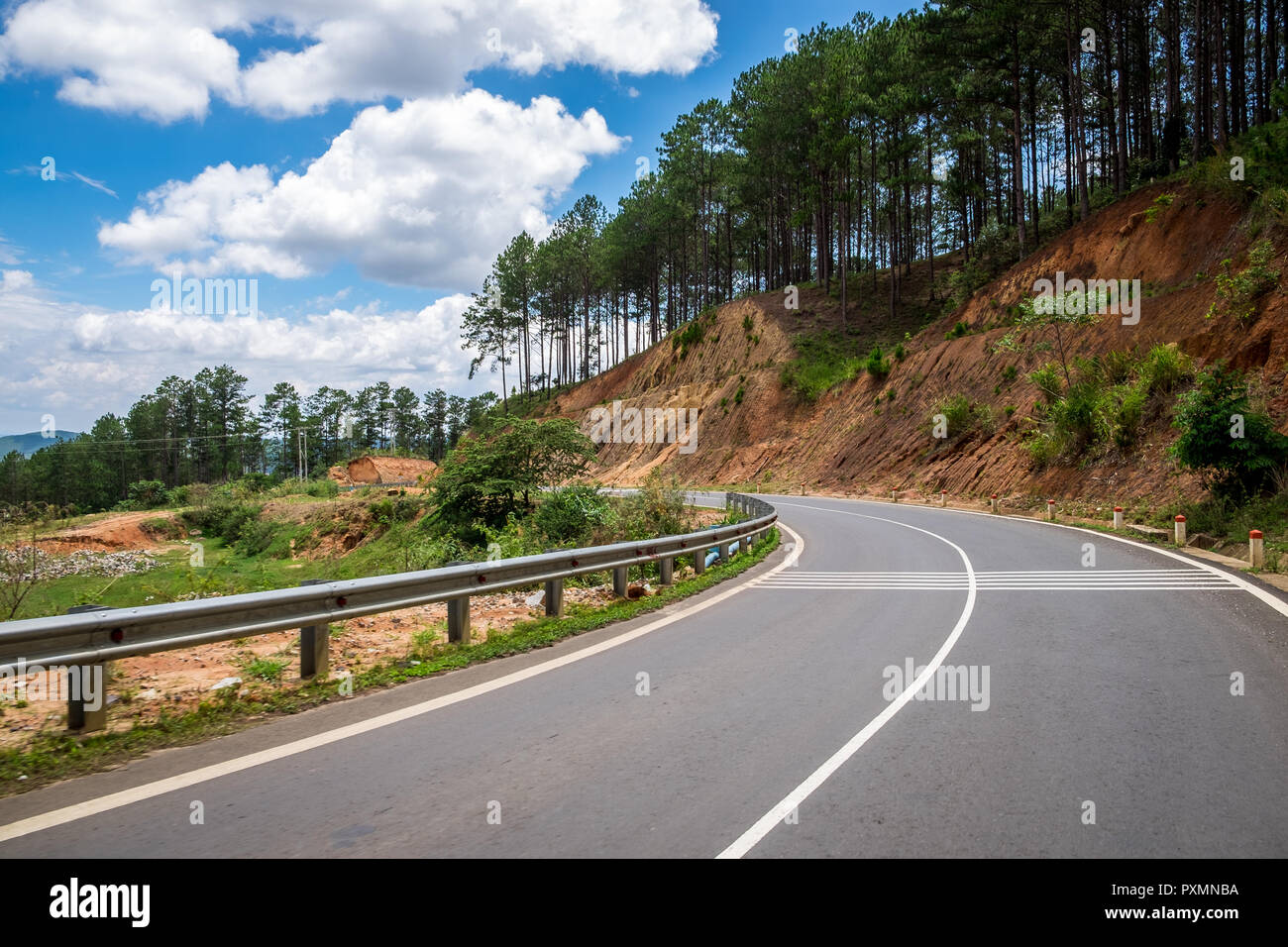 Beautiful landscape of the street in Dalat, Vietnam. Da lat is one of ...