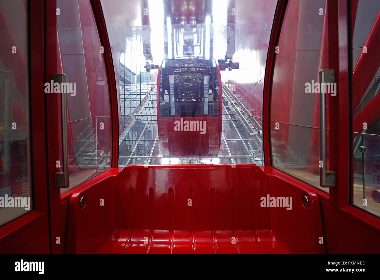 The inside of red wheel ferris building in Japan Osaka Stock Photo - Alamy
