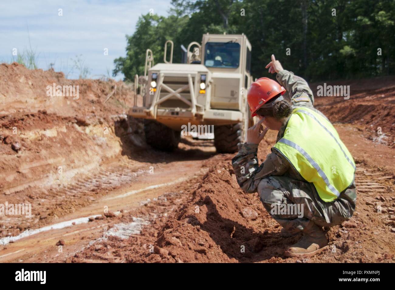 Army Staff Sgt. Valarie Mitchell, a heavy equipment operator assigned ...